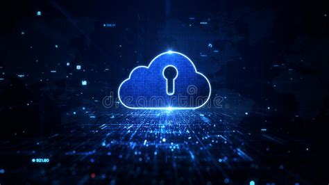 Blue Digital Cloud Computing Cyber Security Digital Data Network