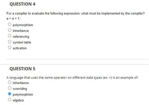 Solved Question 4 For A Compiler To Evaluate The Following