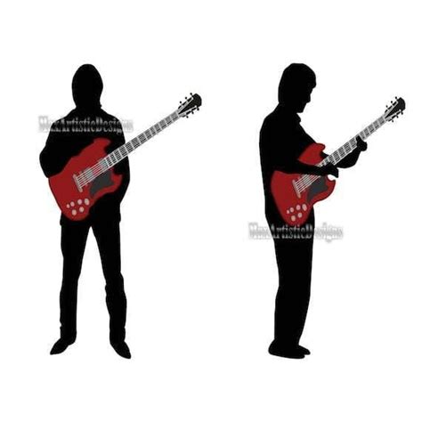 Men Figures With Electric Guitars D Cnc Cut Vectors Svg Dxf For Plasma Cutters