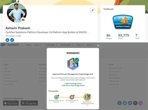 Salesforce Superbadge Achievementunlocked Trailhead Trailblazer Ashwin Prakash