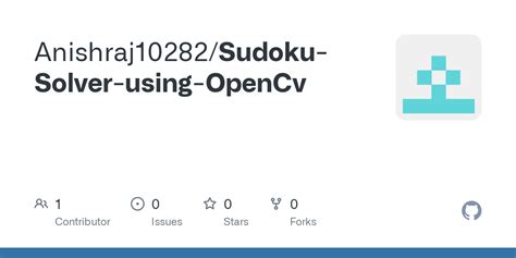 Github Anishraj10282sudoku Solver Using Opencv