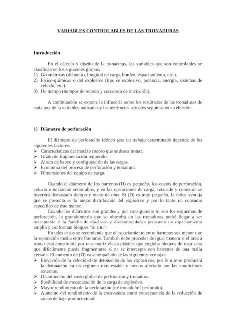 Doc Variables Controlables De Tronadura Dokumen Tips