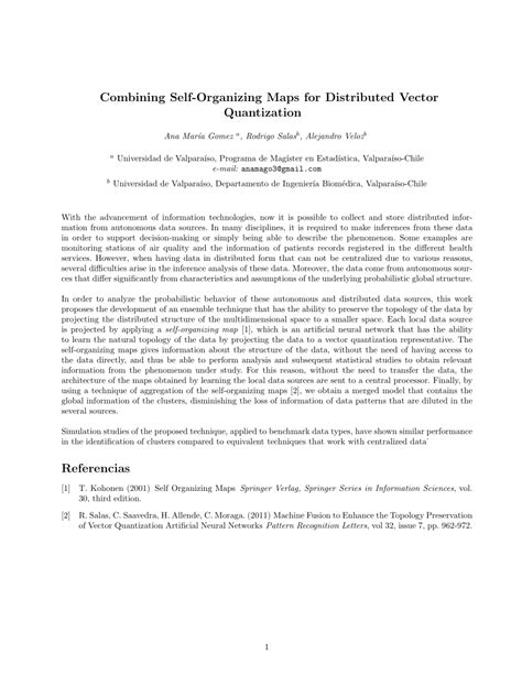pdf combining self organizing maps for distributed vector quantization
