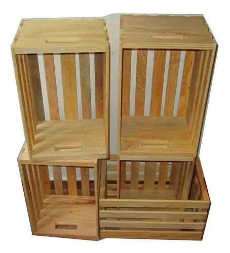 Set 4 Huacales De Madera Envío Gratis