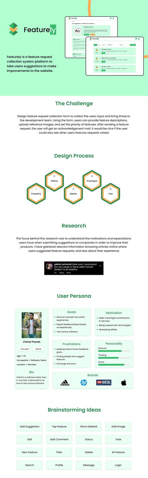 Feature Request Collection System On Behance