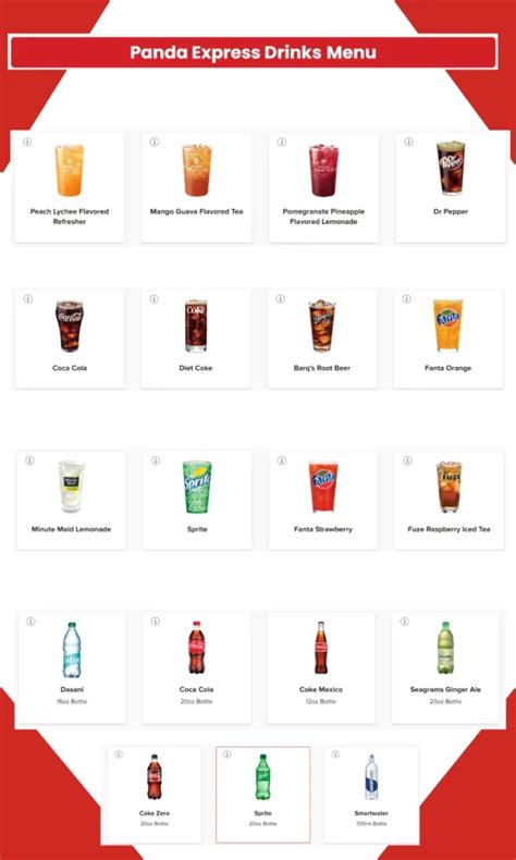 Panda Express Drinks Menu With Latest Prices July 2026