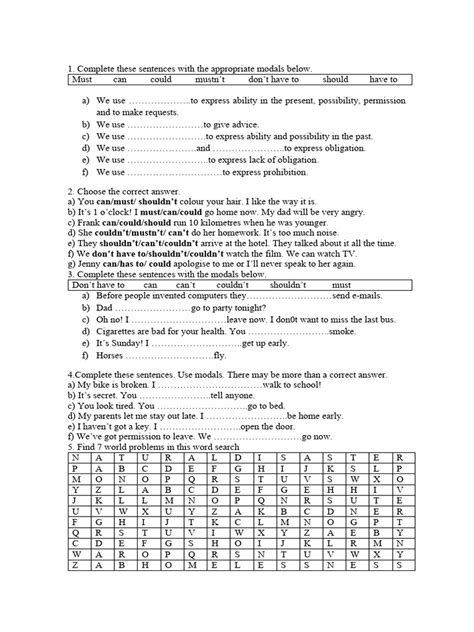Modals Tests 18998 Pdf