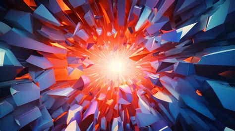 Ai Generated Abstract Background With Blue And Orange Geometric Elements 3d Render Illustration