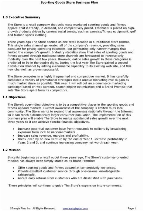 Business Plan Executive Summary Example Keith Has Lucas