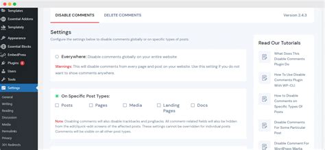 How To Enable Or Disable Wordpress Comments In Postspages