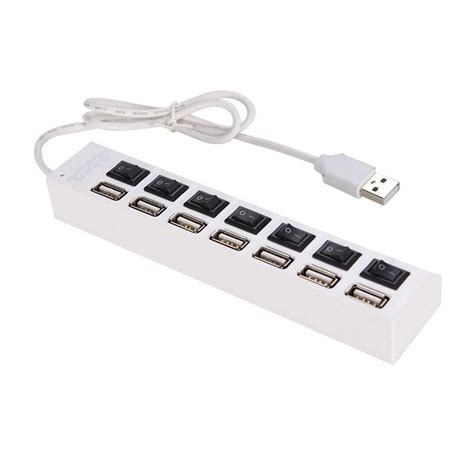 7 Ports USB Hub Splitter With On Off Switches White Shopee Malaysia