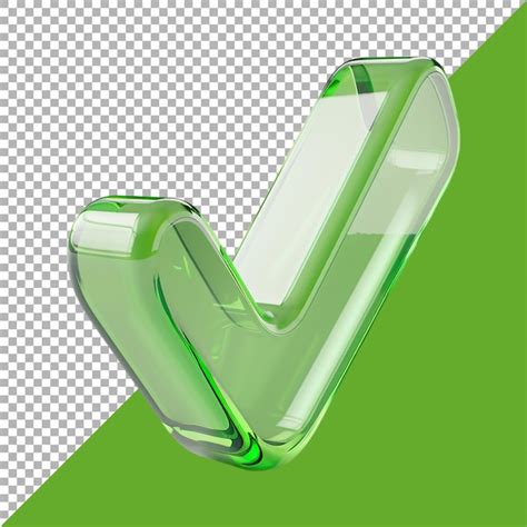 3d рендерирование знака тика на прозрачном фоне Премиум Ai сгенерированный Psd