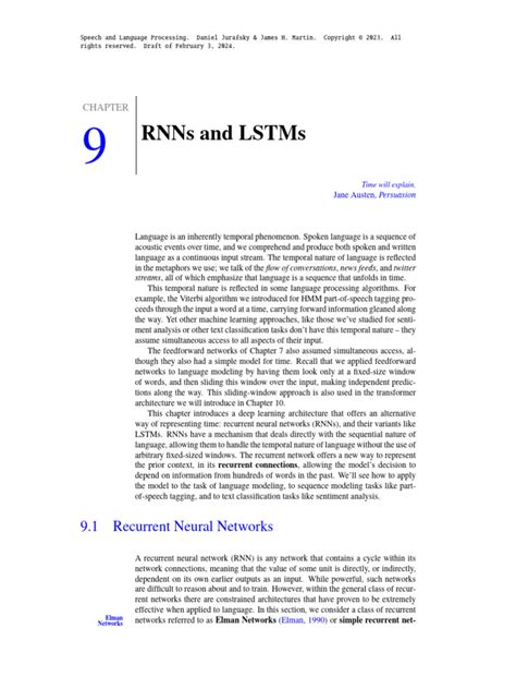 Rnns And Lstms 91 Recurrent Neural Networks Pdf