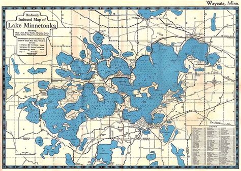 1960 Map Of Lake Minnetonka Wayzata Minnesota Etsy
