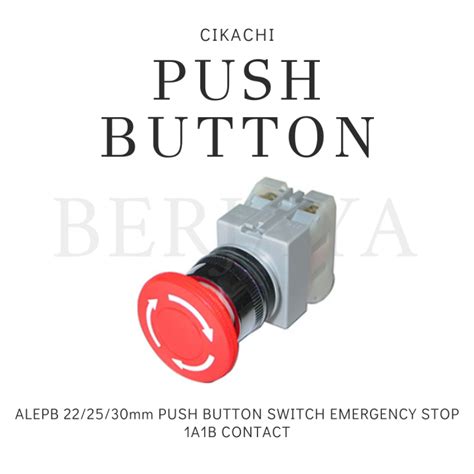 Cikachi ALEPB 22 25 30mm PUSH BUTTON SWITCH EMERGENCY STOP 1A1B CONTACT CKC Push Lock Mushroom
