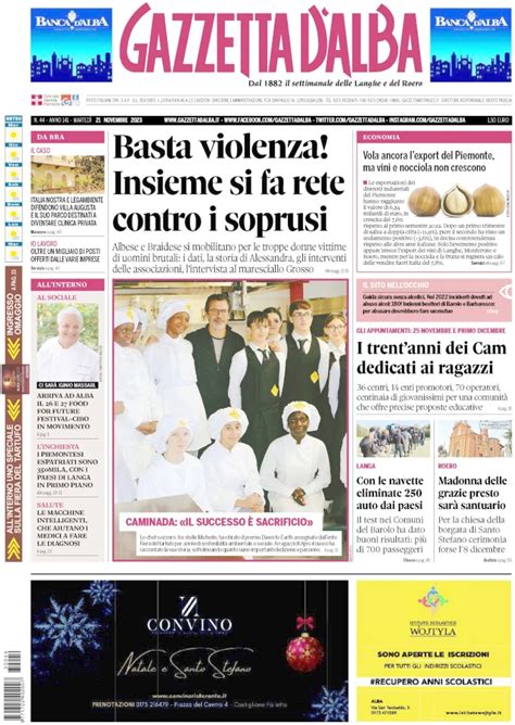La Copertina Di Gazzetta Dalba In Edicola Martedì 21 Novembre