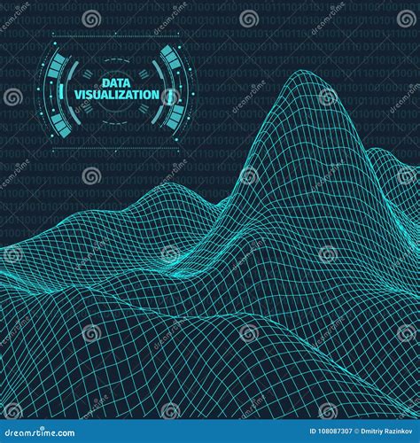 Data Visualization Background Futuristic Design Hud Element Binary Code Coding And