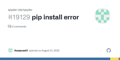 Pip Install Error Issue Spyder Ide Spyder GitHub