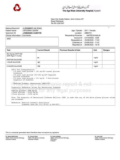 This Is An Electronic Report And Not To Be Used For Any Legal Purposes Pdf Diabetes
