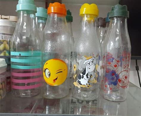 بيتك ازازة المياه وللعصير زجاج 1 لتر اشكال مختلفه