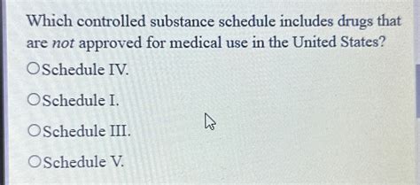 Solved Which Controlled Substance Schedule Includes Drugs