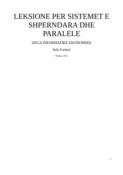 Leksione Per Sistemet E Shperndara Dhe Paralele