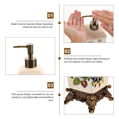 Badu Bg Винтидж стил Керамичен печат на цветя Дозатор за течен сапун Помпа за ръце Бутилка