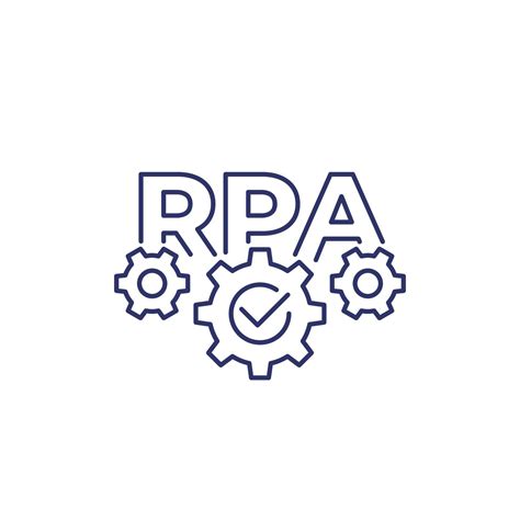 Rpa Robotic Process Automation Vector Line Icon With Gears Eps