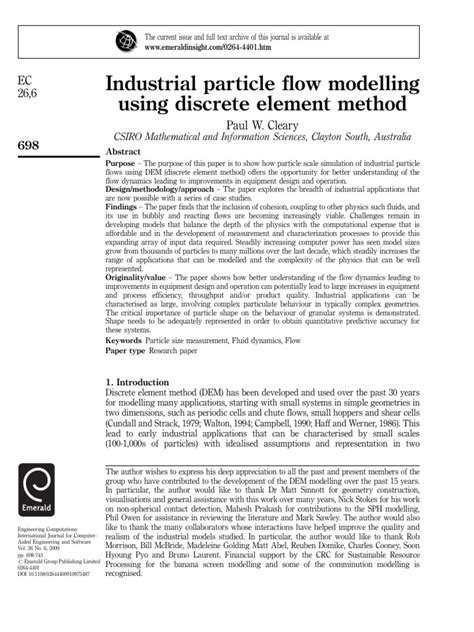 Industrial Particle Flow Modeling Using Discrete Pdf Force Friction