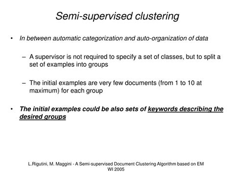 Ppt A Semi Supervised Document Clustering Algorithm Based On Em Powerpoint Presentation Id