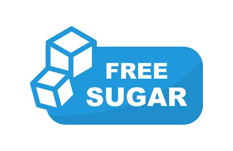 설탕 무료 아이콘입니다 설탕이 첨가 된 제품 라벨이 없습니다 건강 한 음식 표시입니다 천연 제품 및 유기농 식품 배지 벡터 그림입니다 0에 대한 스톡 벡터 아트 및 기타