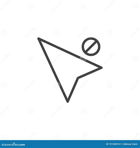 Cursor Prohibited Outline Icon Stock Vector Illustration Of Error Sign 131284514