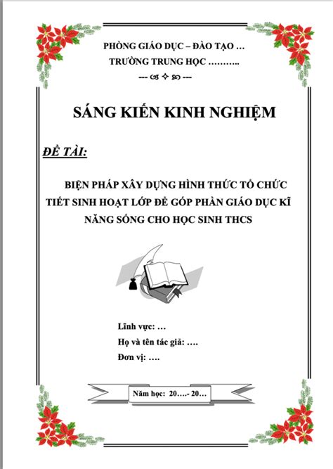 SKKN Biện pháp xây dựng hình thức tổ chức tiết sinh hoạt lớp để góp phần giáo dục kĩ năng sống