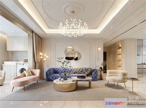Living Room 3d Interior Scene French Style 117 3d Max 3dmaxter