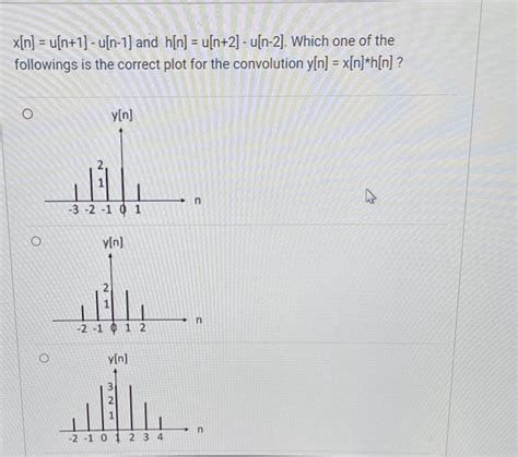 solved x[n] u[n 1]−u[n−1] and h[n] u[n 2]−u[n−2] which one