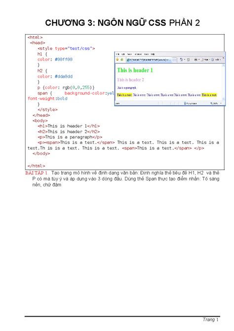 Lab 5 Css Phan 2 ChƯƠng 3 NgÔn NgỮ Css PhẦn 2