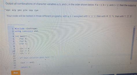 Solved Output All Combinations Of Character Variables A B