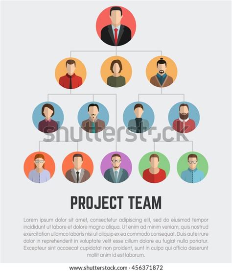Project Team Structure Employee Group Flat Stock Vector Royalty Free Shutterstock