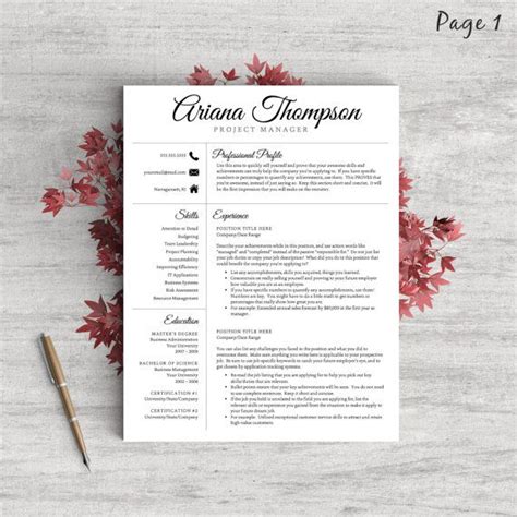 classic script resume template creative resume