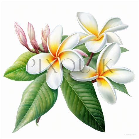 Plumeria Flower Clipart Set Tropical Art Illustrations S Etsy