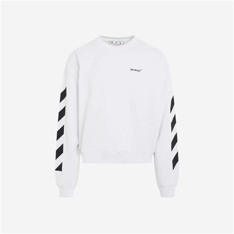 오프화이트 다이애그널 헬베티카 오버사이즈 스웨트셔츠 화이트 Off White Kream
