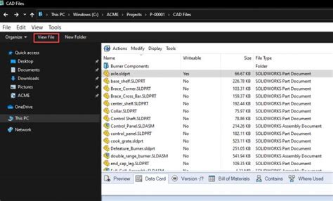 Windows Explorer Toolbar Missing In SOLIDWORKS PDM Vault View