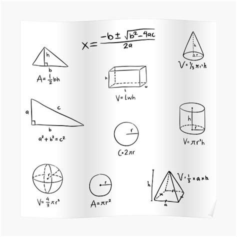 Quadratic Equation Math Equations Math Formulas Poster For Sale By