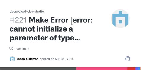 Make Error Error Cannot Initialize A Parameter Of Type Id With An