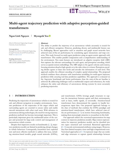 Pdf Multi‐agent Trajectory Prediction With Adaptive Perception‐guided