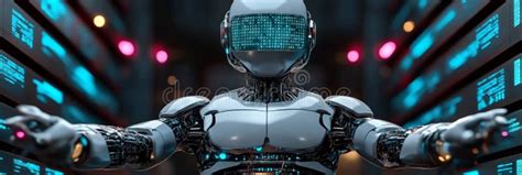 ai coding agent in server room futuristic concept with digital code