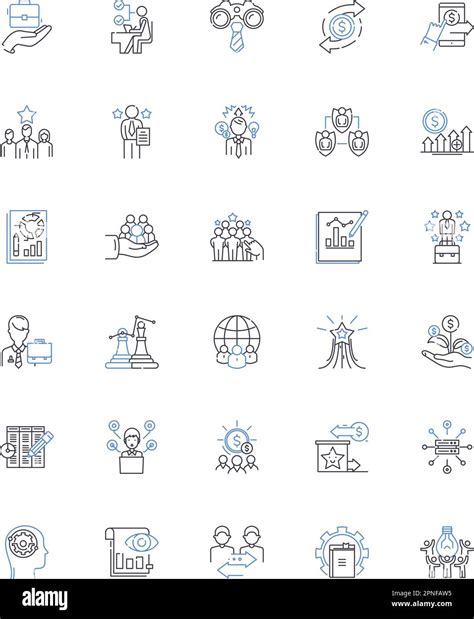 Job Efficiency Line Icons Collection Streamlining Optimization