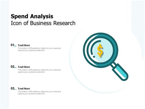 Spend Analysis Icon Of Business Research Presentation Powerpoint