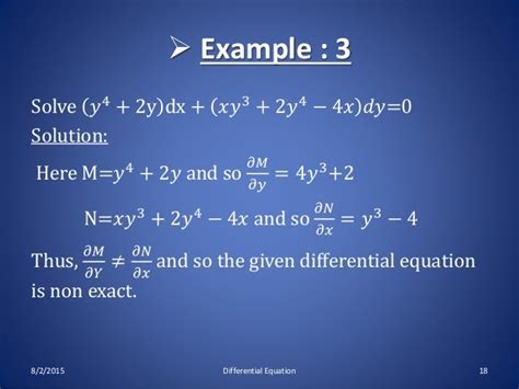 Exact And Non Differential Equation