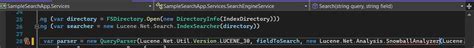 C Lucene Net Snowball Analyzer Does Not Exist In The Namespace